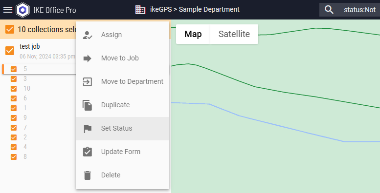How do I search IKE Office for poles by their status? – ikeGPS Support